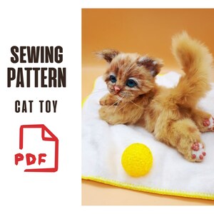 Sewing PATTERN Cat Toy-collectible Toy -posing Toy-cat Toy-stuffed ...
