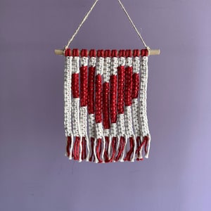 Pdf TUTORIAL of Macrame Heart Wall Hanging Valentine's Day - Etsy