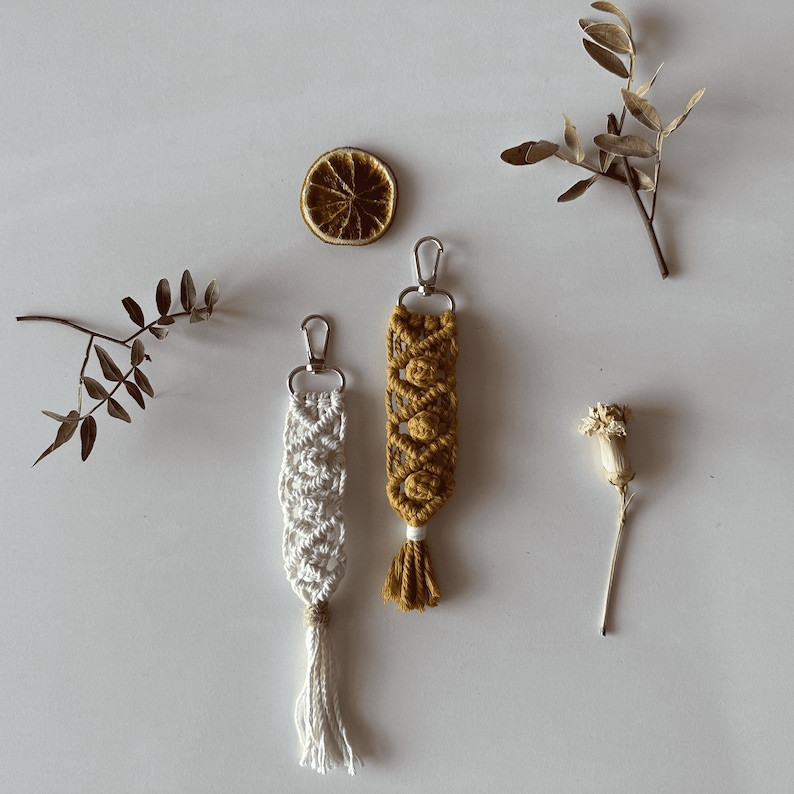 Macrame Keychain Pattern PDF Berry Knot Boho Keychain Modern - Etsy