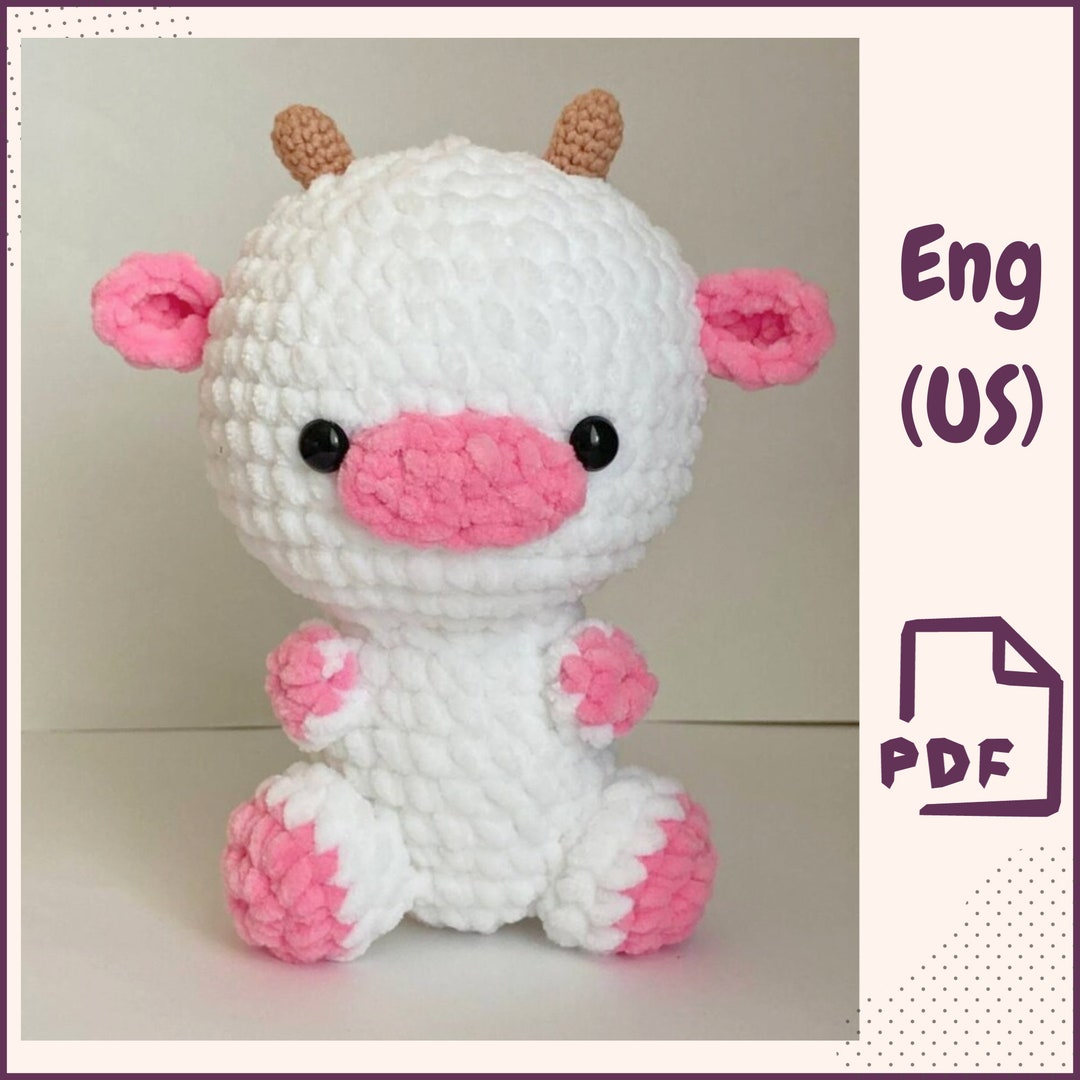 Crochet Cow Pattern Strawberry Cow Amigurumi Pattern Cow Plush Pattern ...