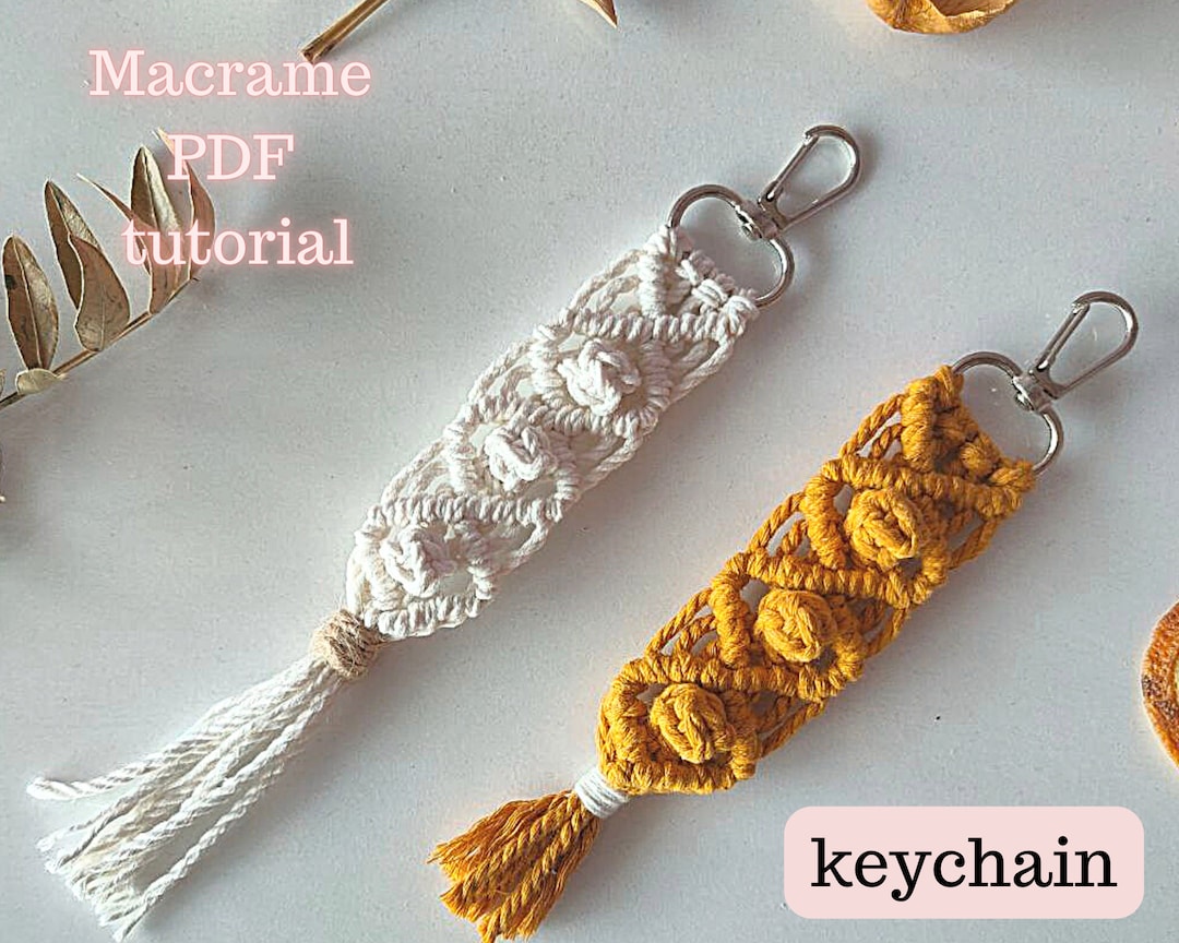 Macrame Keychain Pattern PDF Berry Knot Boho Keychain Modern - Etsy