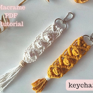 Macrame Keychain Pattern PDF Berry Knot Boho Keychain Modern Macrame Accessory Tutorial Instant ...