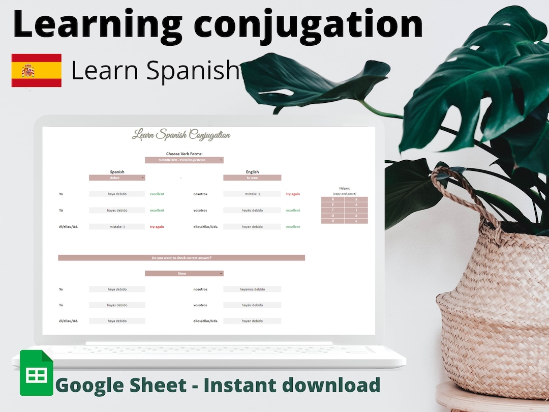 Learning Spanish Conjugation Learn Languages Digital Google - Etsy