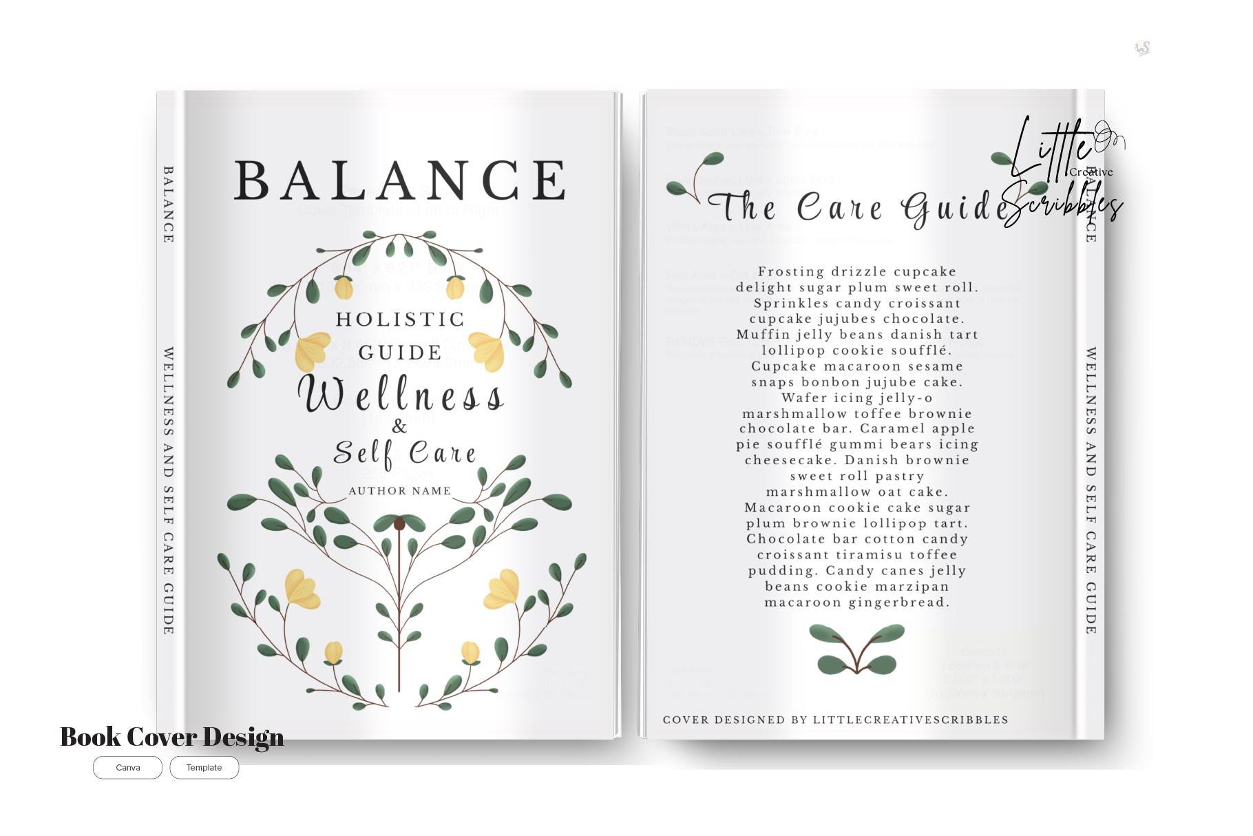 Wellness Workbook Book Cover Canva Template Non-fiction Self-help Book ...