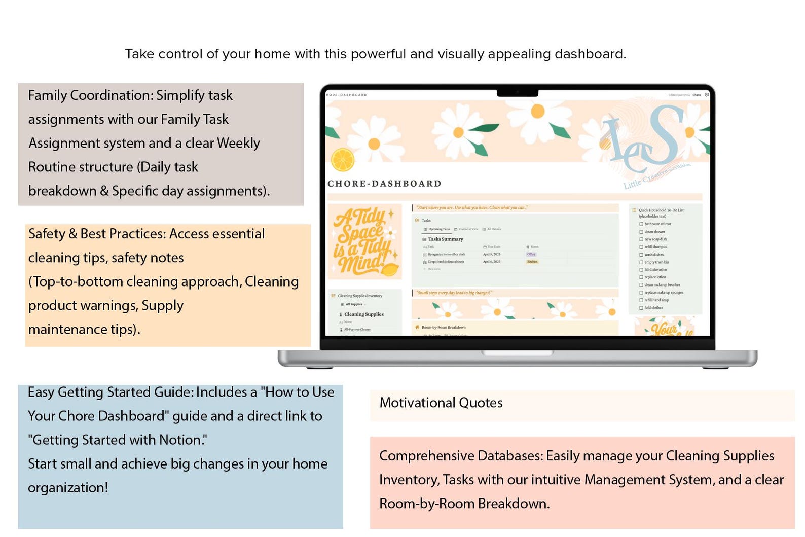 Notion Chore Dashboard: Home Cleaning Template (digital Download) - Etsy