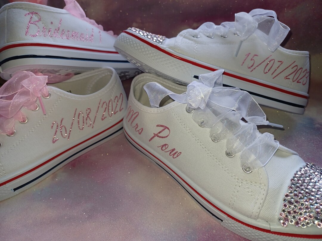 Personalised Converse Style Wedding Trainers (gems) Maid of Honour ...
