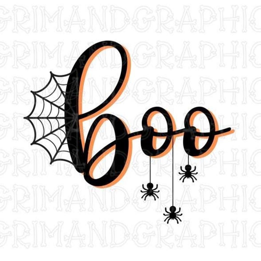 Boo SVG PNG JPG, Halloween Boo Spider Web Clipart, Cricut Cut File ...