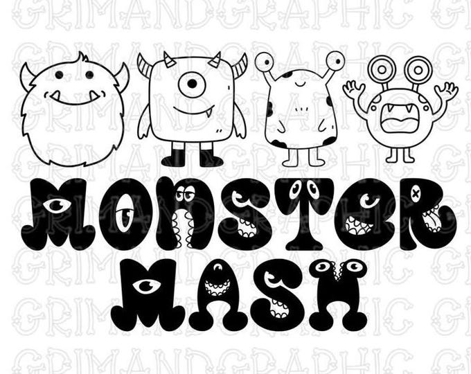 Monster Mash SVG: Halloween Party Characters (digital Download) - Etsy ...