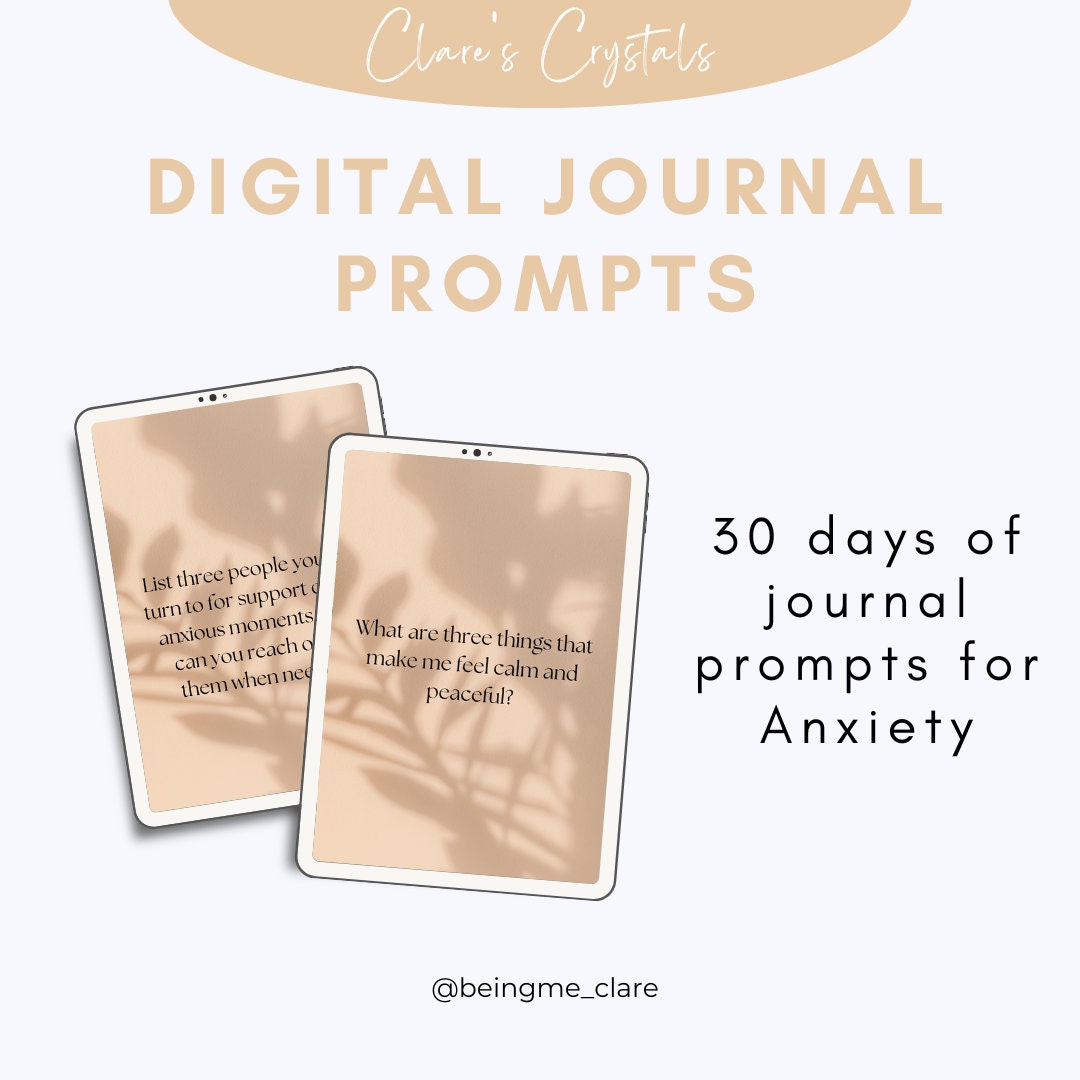 30 Days of Daily Journal Prompts for Anxiety - Etsy