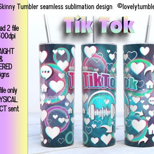20oz Skinny Tumbler Tiktok Sublimation Designs. Tik Tok . Skinny Warp ...