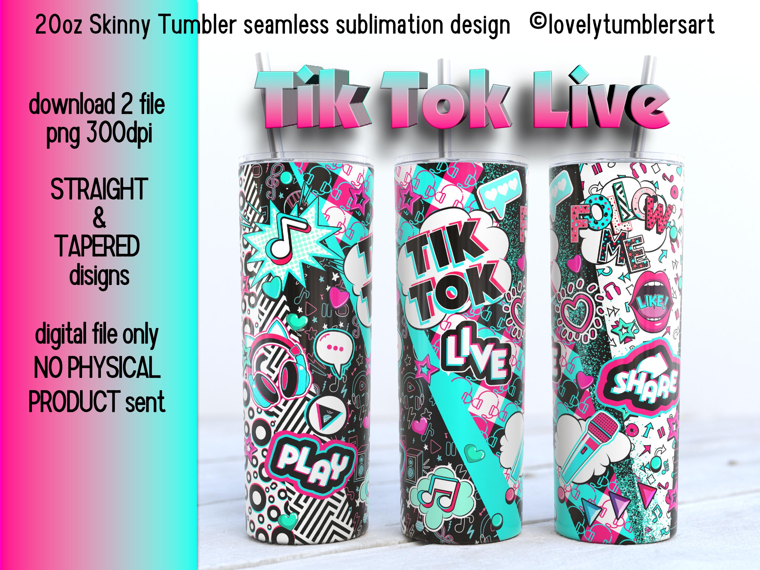 20oz Skinny Tumbler Tiktok Princess Sublimation Designs. Tik Tok Girl ...