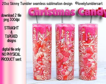 20oz Skinny Tumbler Candy Bar Sublimation Designs. Rainbow Candy ...