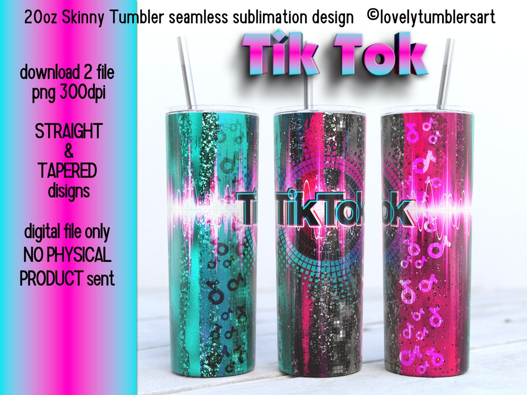 20oz Skinny Tumbler Tiktok Princess Sublimation Designs. Tik Tok Girl ...