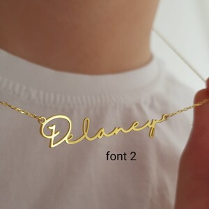 Gold Custom Name Necklace, Personalized Woman Nameplate, Dainty Name ...