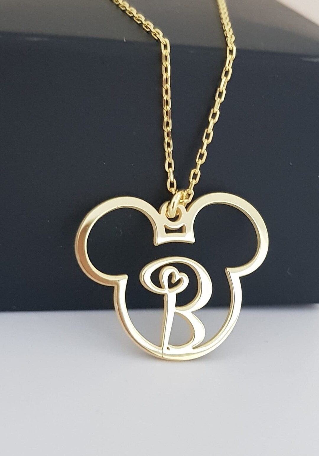 Gold Disney Necklace, Mickey Head Necklace, Disney Lover Necklace ...