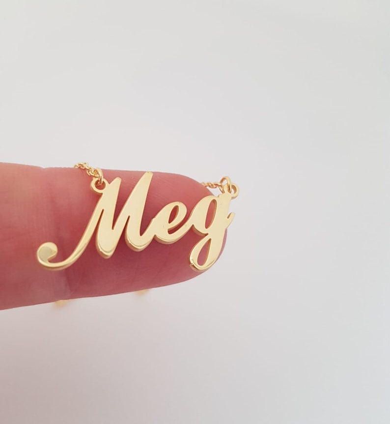 Carrie Necklace, Dainty Carrie Style Name Necklace, Gold Custom ...
