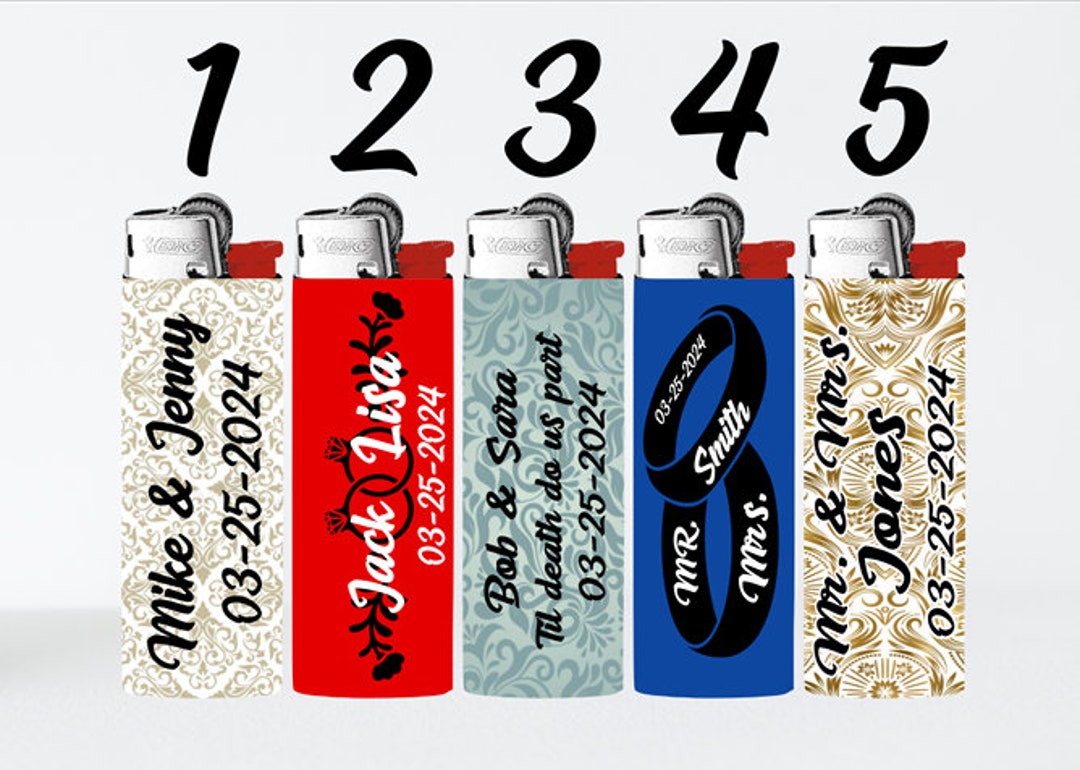 Custom Personalized Wedding Bic Lighter Sets - Etsy