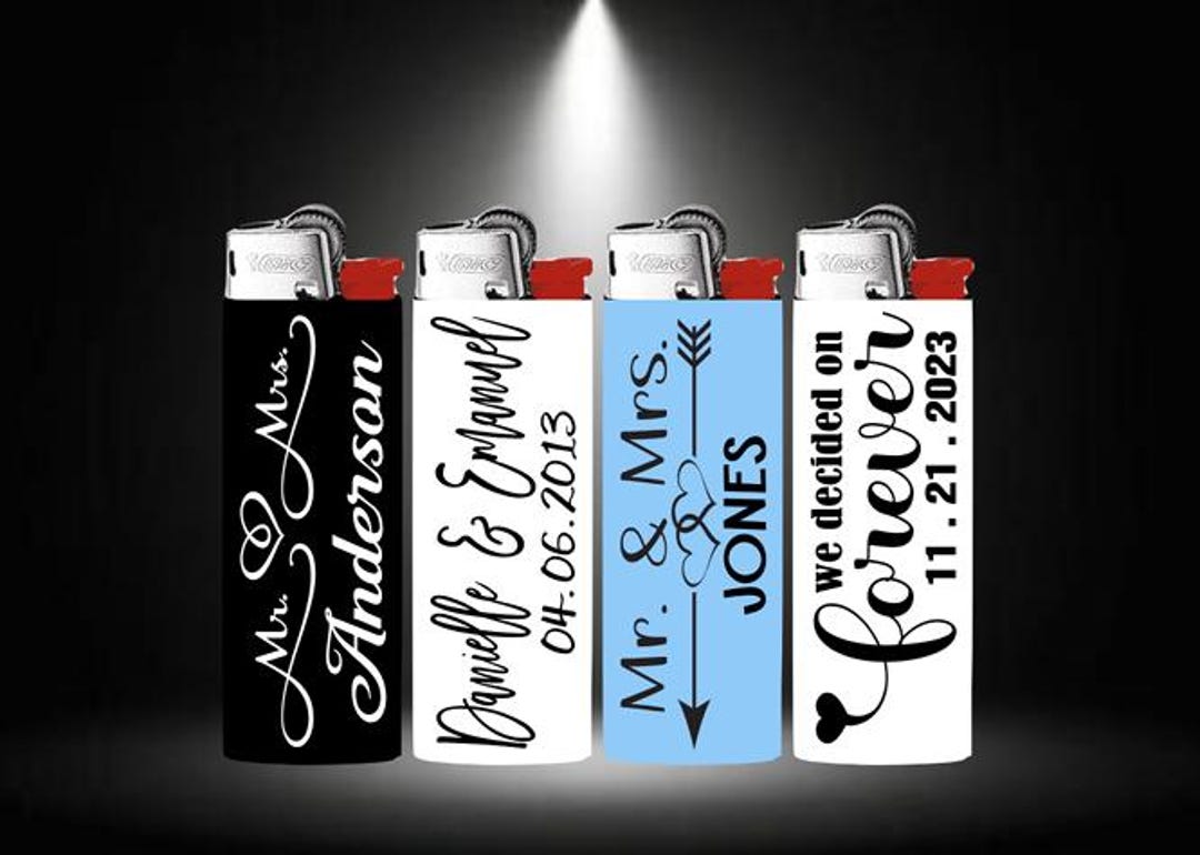 Custom Wedding/personalized Bic Lighter Sets - Etsy