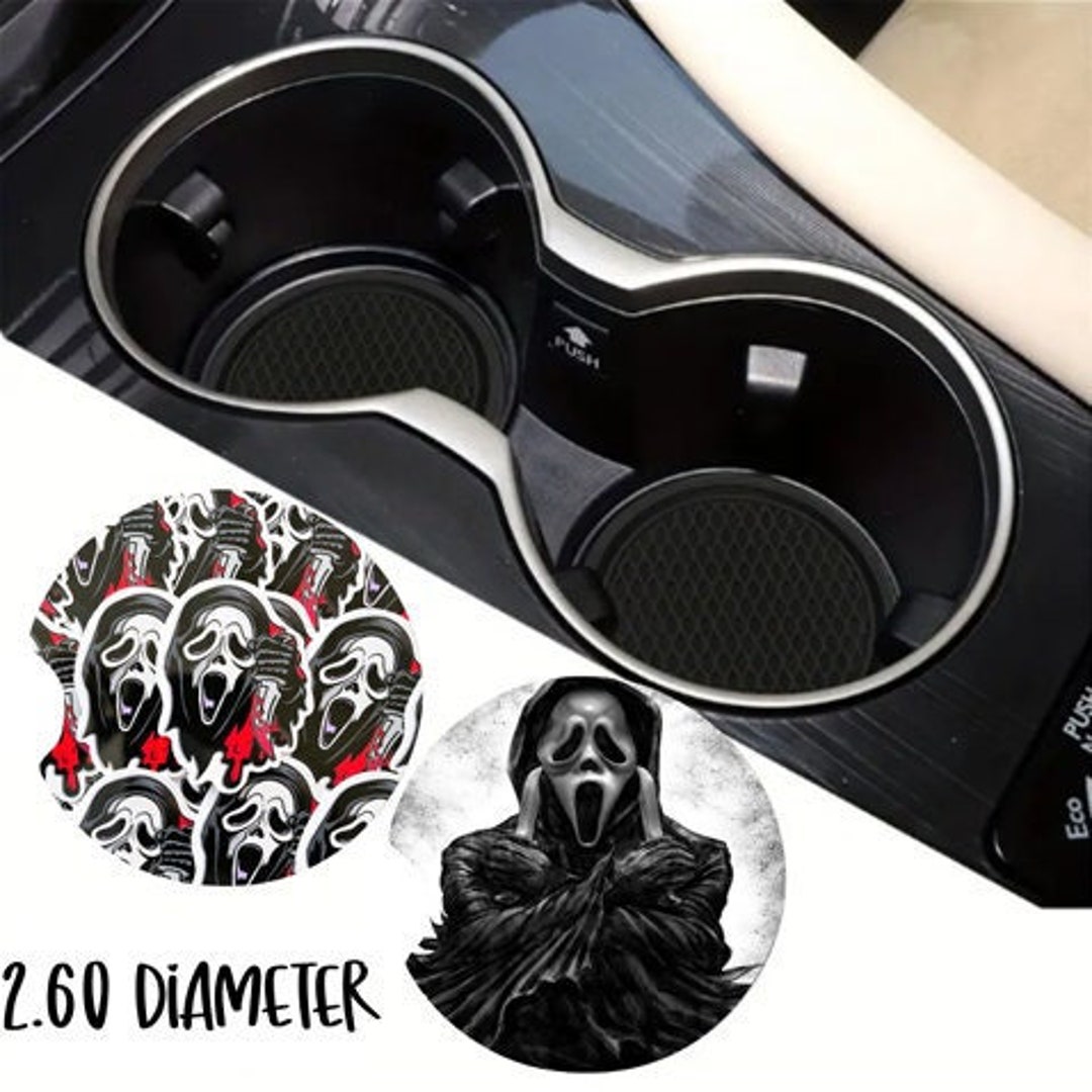 2pk Ghostface Car Coasters - Etsy