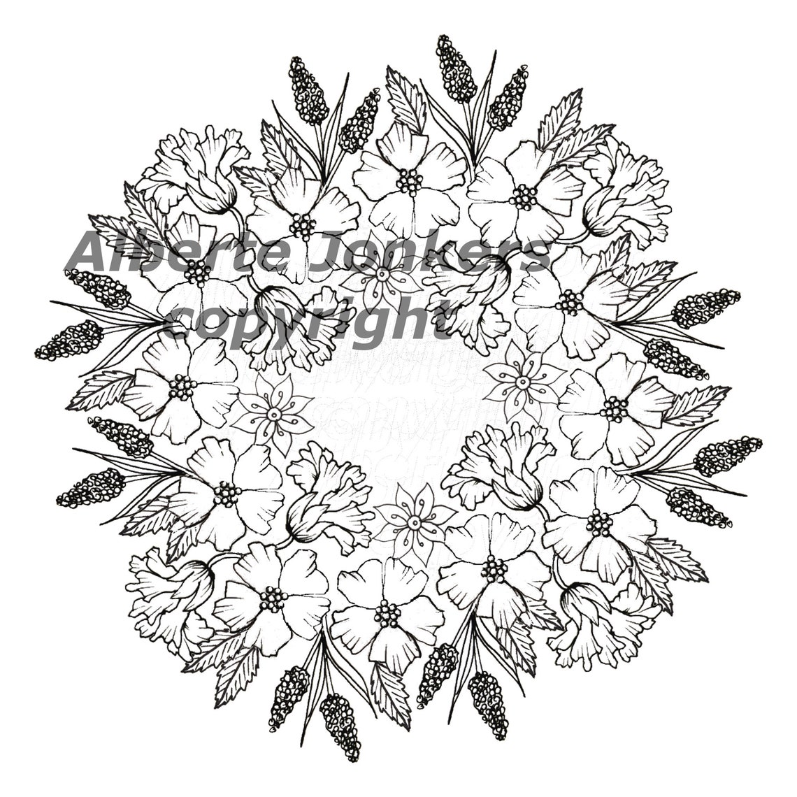 Dibujo para colorear corona de flores Libro para colorear - Etsy México