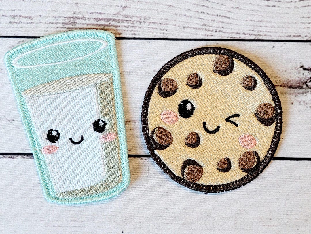 Milk and Cookie Patches, Iron on Patches, Embroidered Patch, Cute Kids ...