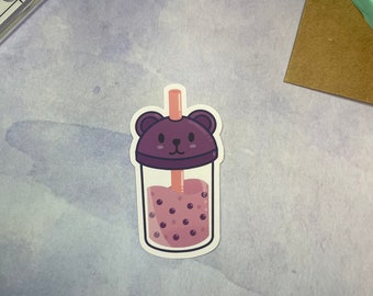 Paper & Party Supplies Stickers Boba Milk Tea Stickers Cute Boba Bear ...