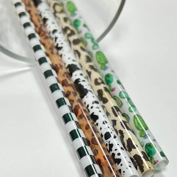 Cow Print Straws - Etsy
