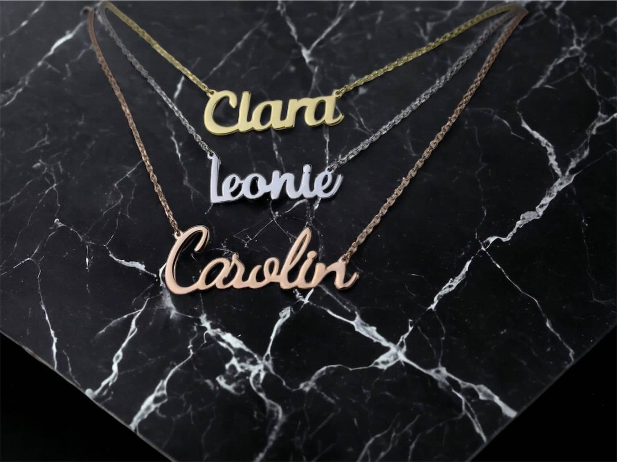 14K Solid Gold Personalized Name Chain Personalized Name - Etsy