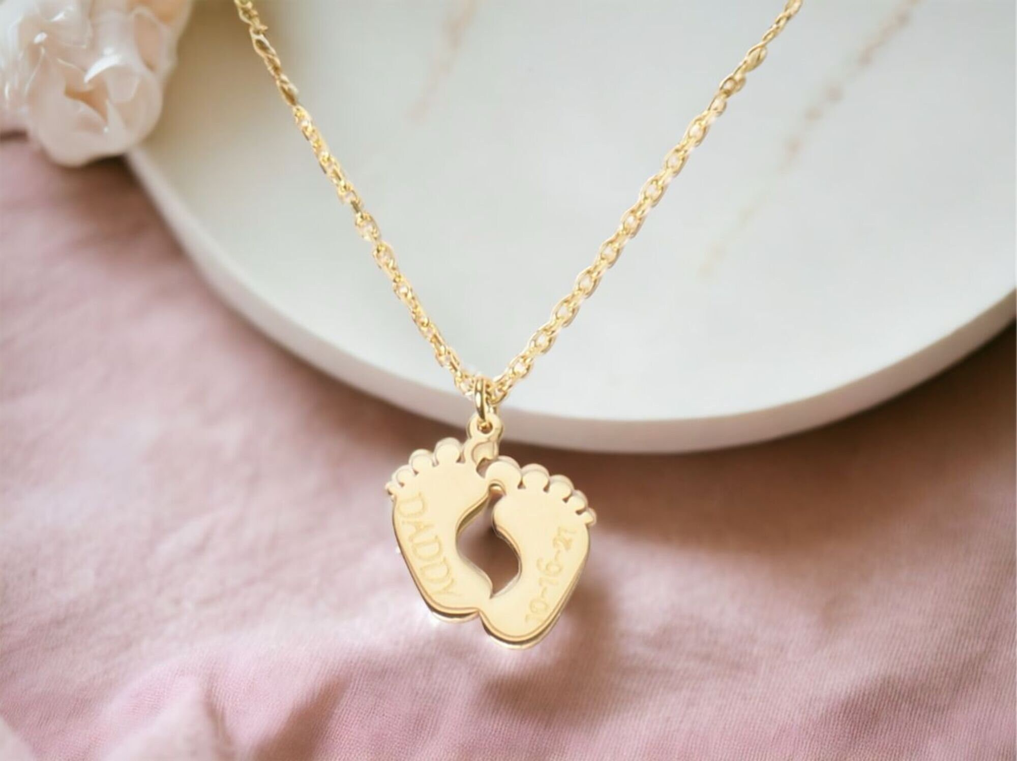 Personalized Foot Print Necklace Personalized Mothers Gift - Etsy
