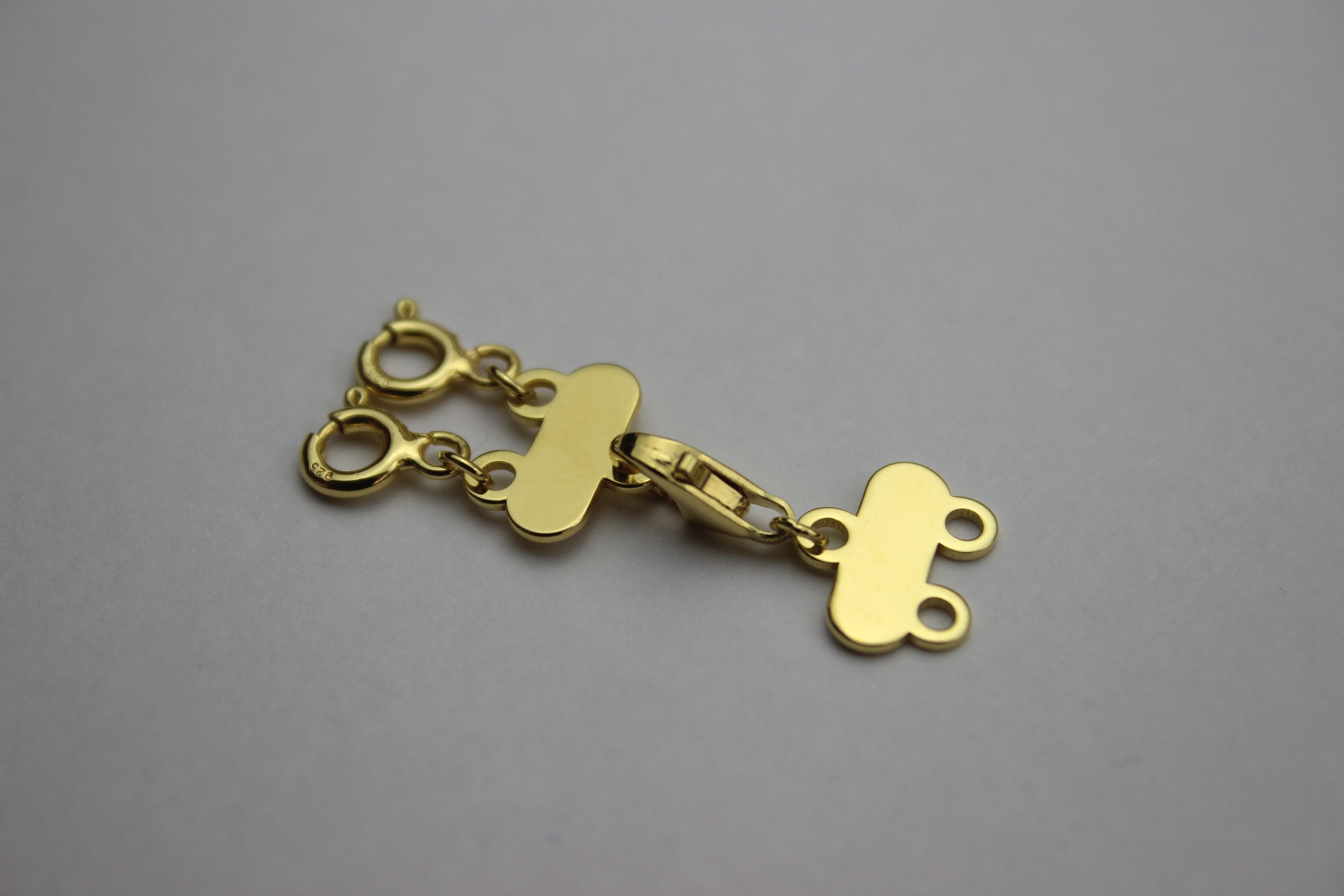 14k Solid Gold Necklace Detangler Closure, Layering Necklace Clasp ...