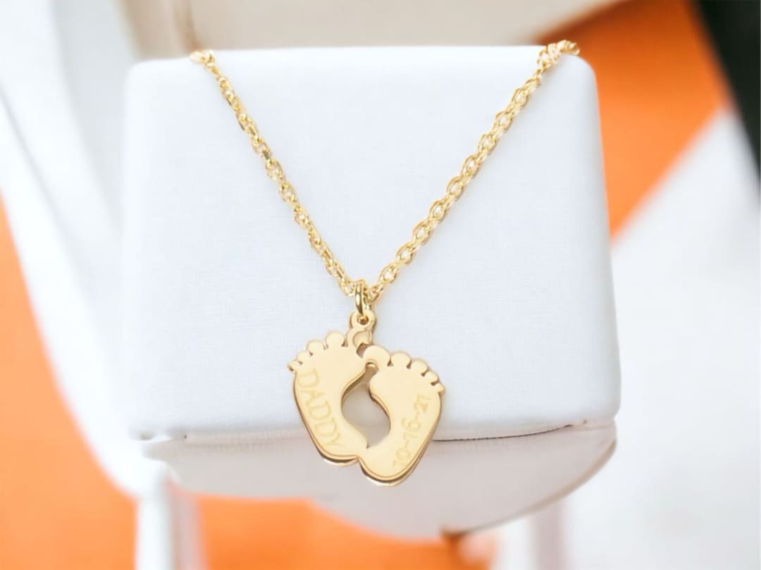 Personalized Foot Print Necklace Personalized Mothers Gift - Etsy