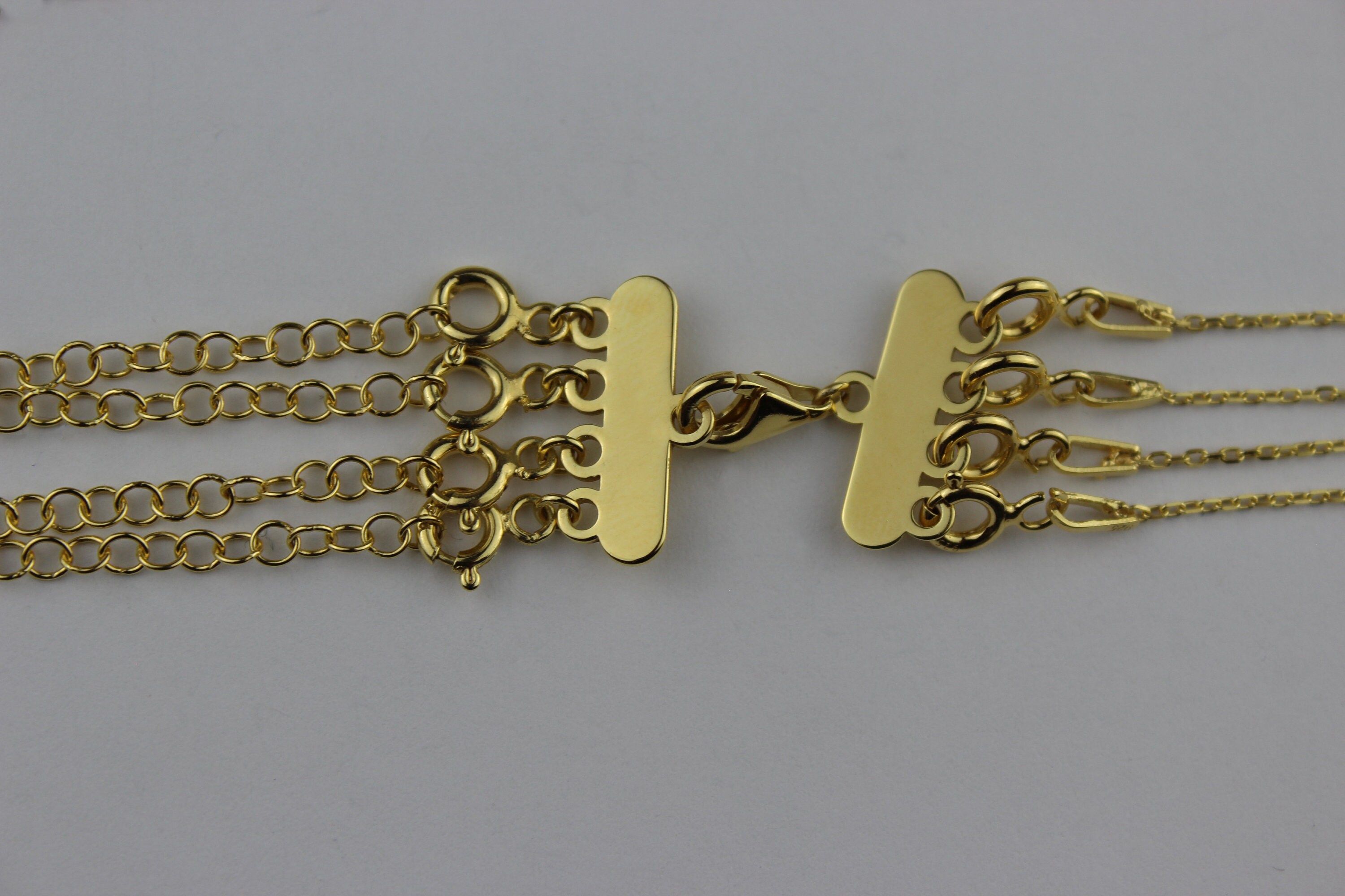 14k Solid Gold Necklace Detangler Closure, Layering Necklace Clasp ...