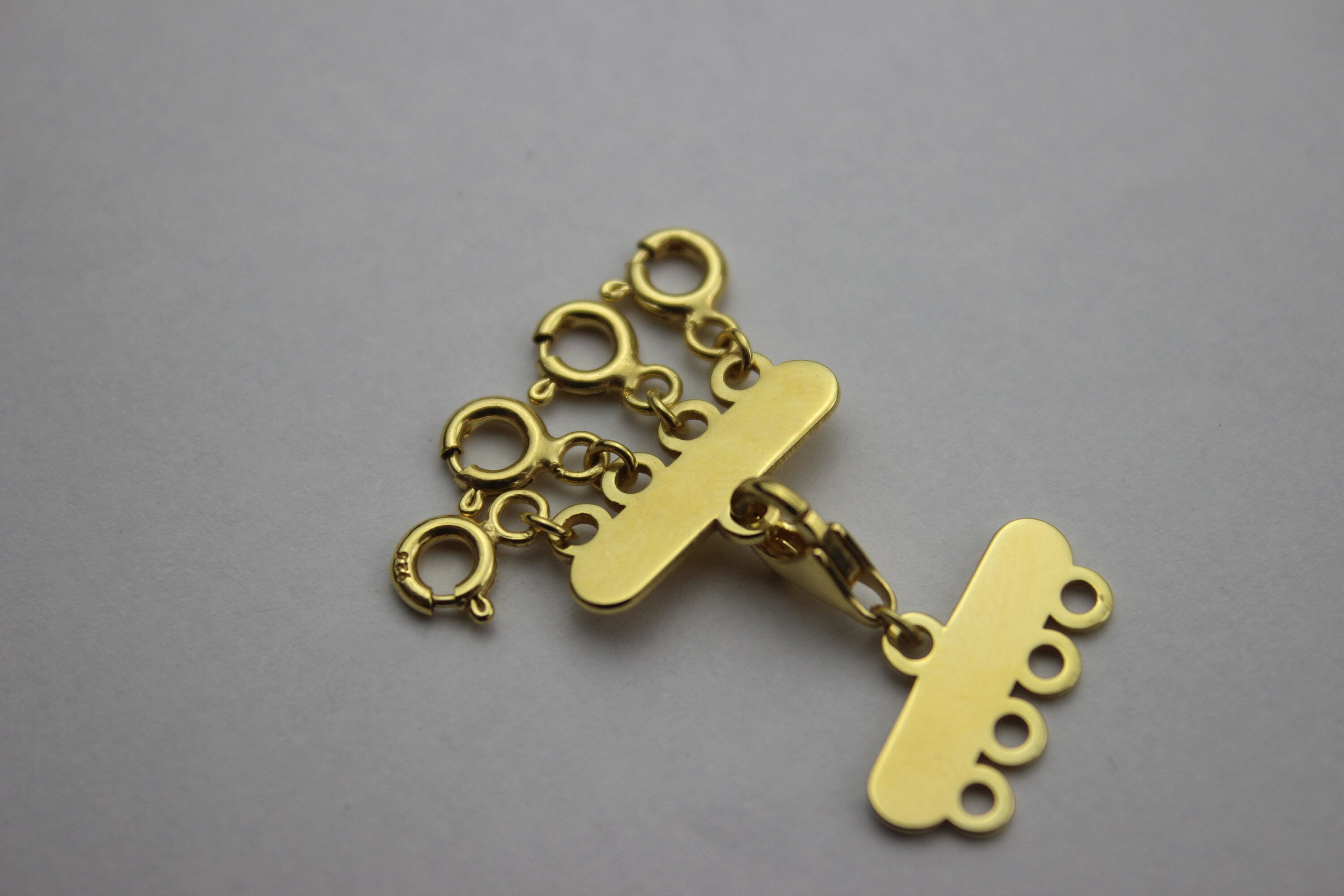 14k Solid Gold Necklace Detangler Closure, Layering Necklace Clasp ...