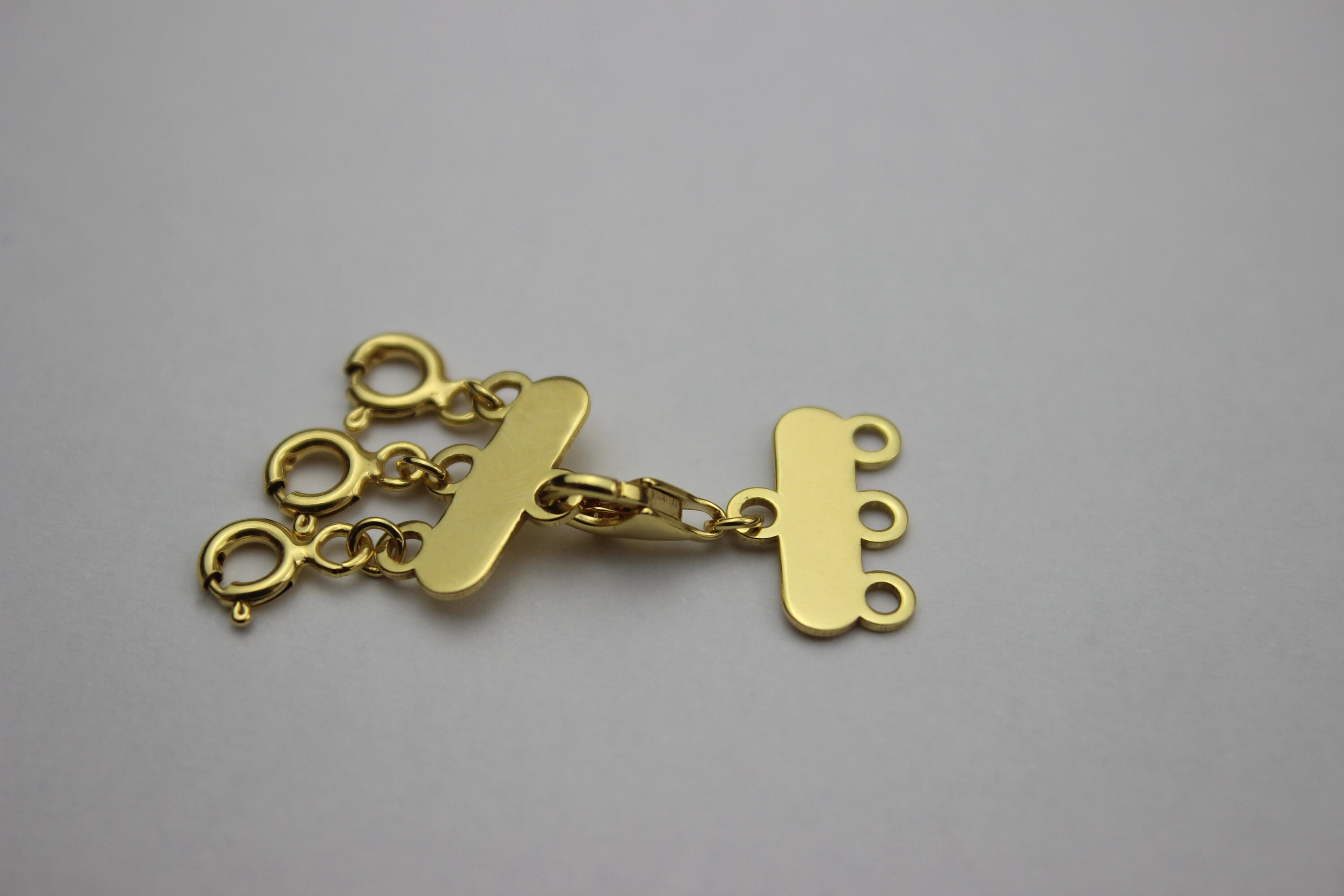 14k Solid Gold Necklace Detangler Closure, Layering Necklace Clasp ...