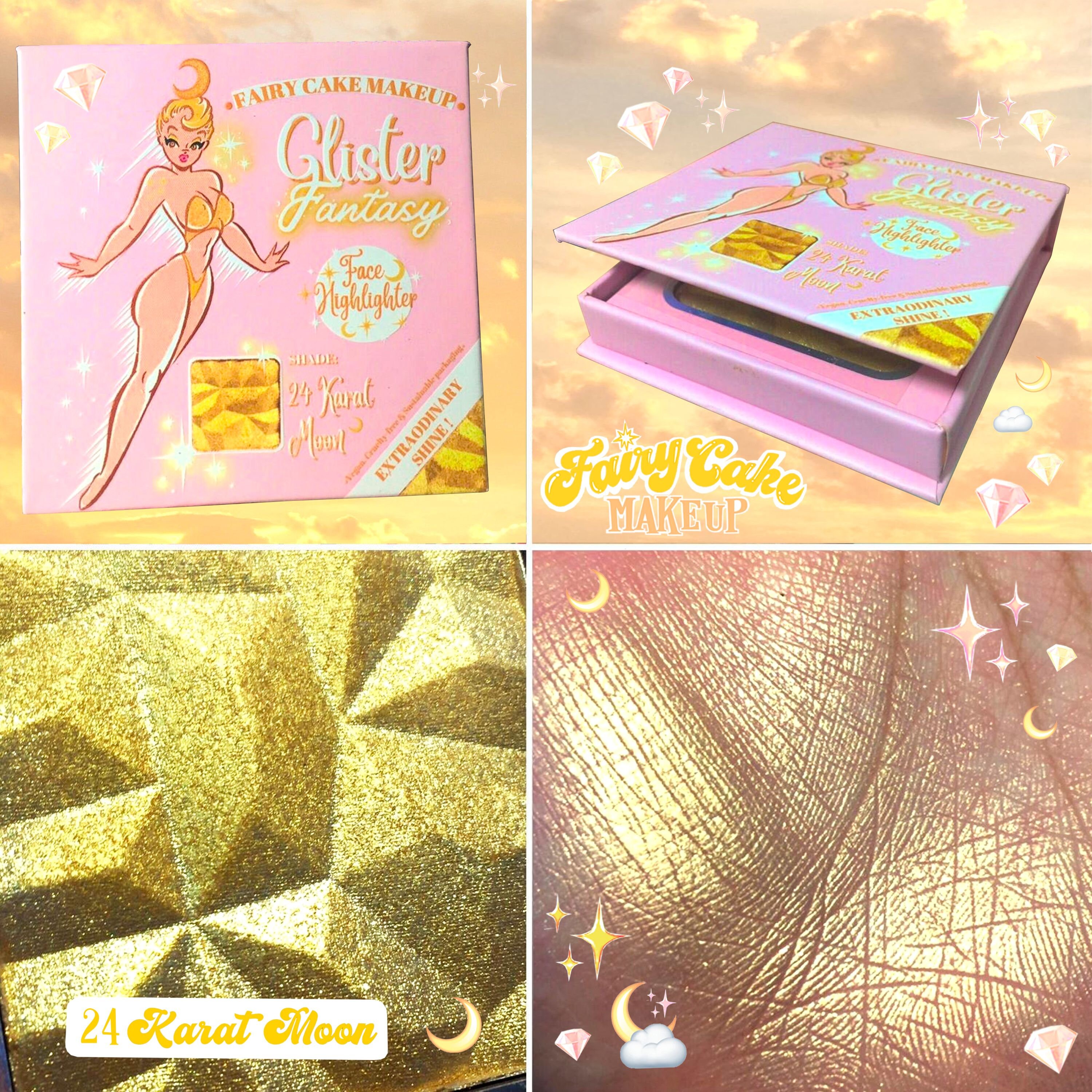 Glister Fantasy Highlighter 24 Karat Moon Cartoon Makeup Tiktok Makeup ...