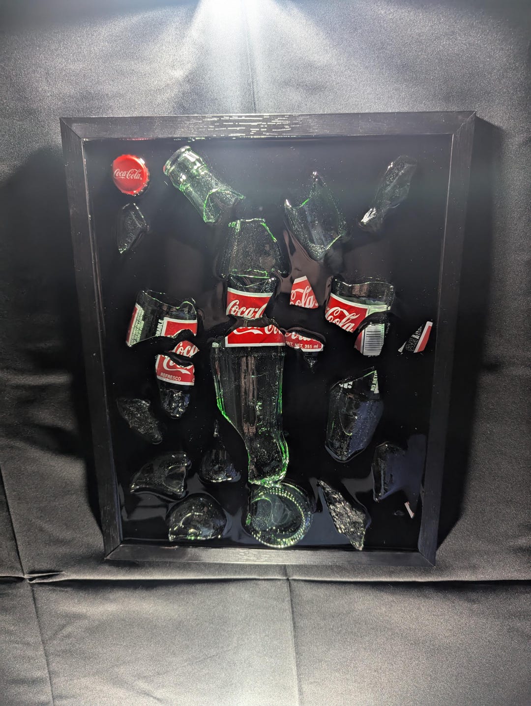 Coca Cola Broken Glass Art 11x14 Frame - Etsy