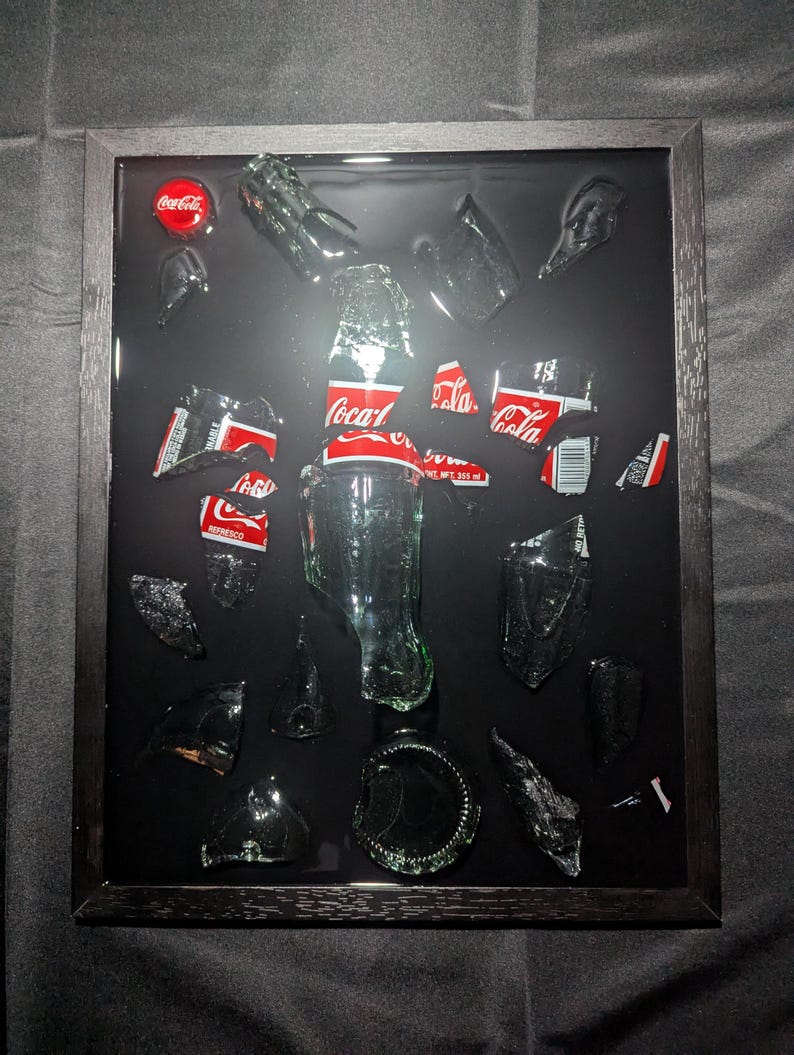 Coca Cola Broken Glass Art 11x14 Frame - Etsy