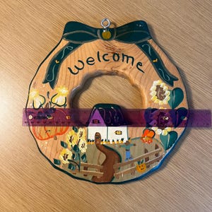 Vintage Painted Wood Fall-themed Welcome Sign / Cottagecore - Etsy