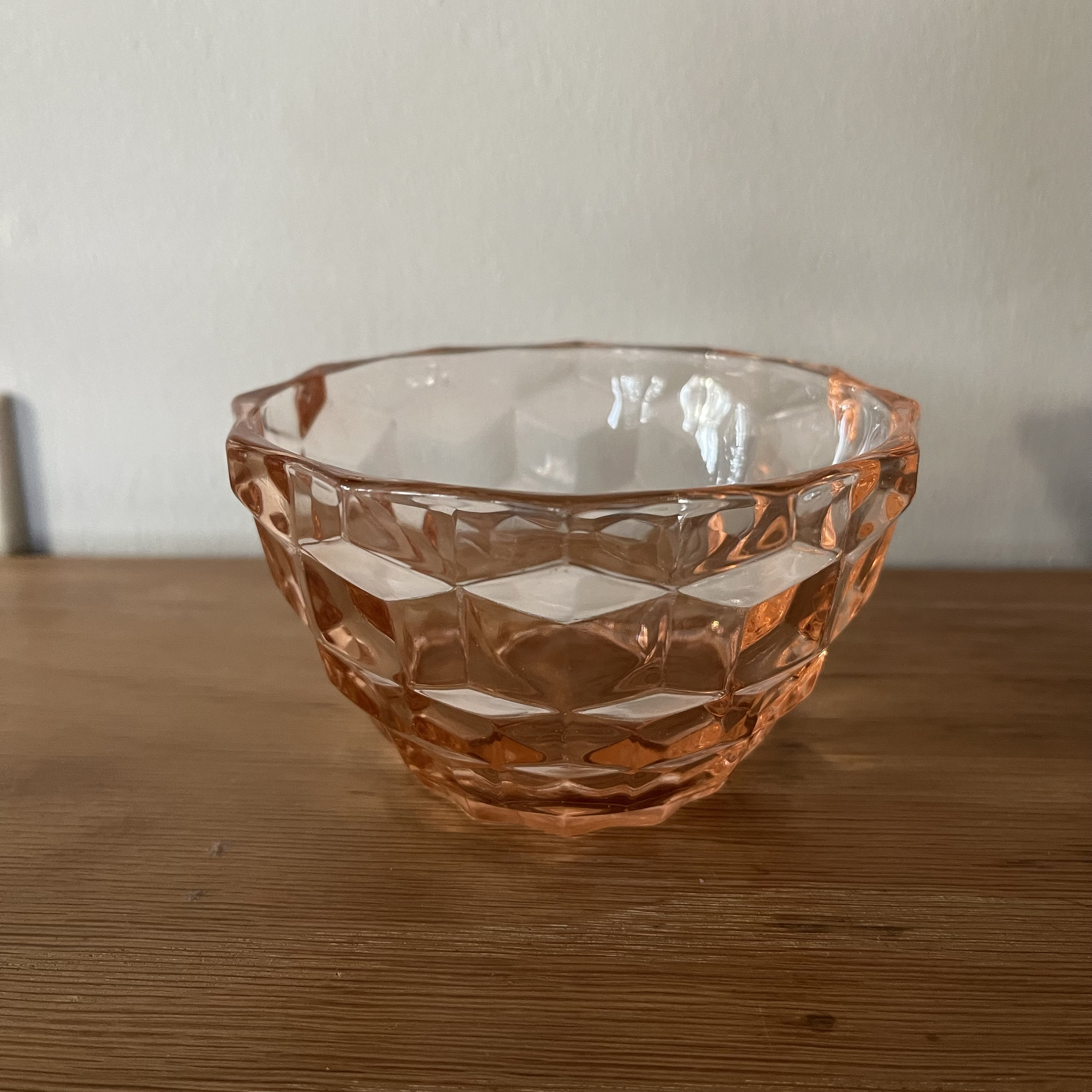 Vintage Pink Depression Glass, Jeanette Glass, Cube Pattern, Holds 10 ...