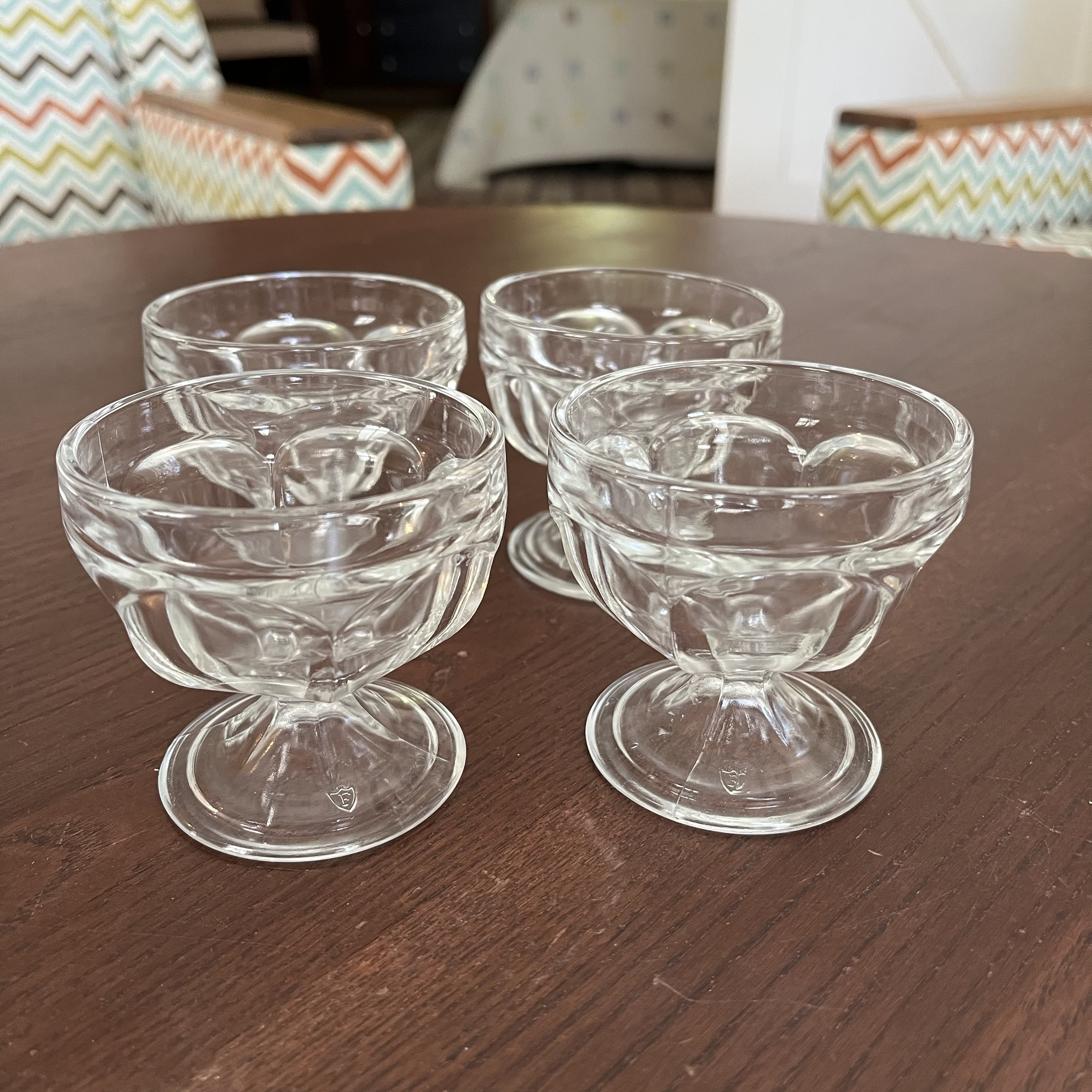 Set of 4 1940s Federal Glass Sherbet or Dessert Cups in Pristine ...