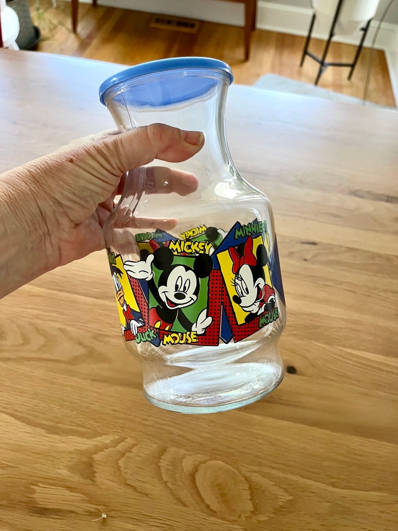 Vintage Mickey Mouse and Friends Juice Pitcher With Blue Lid - Etsy