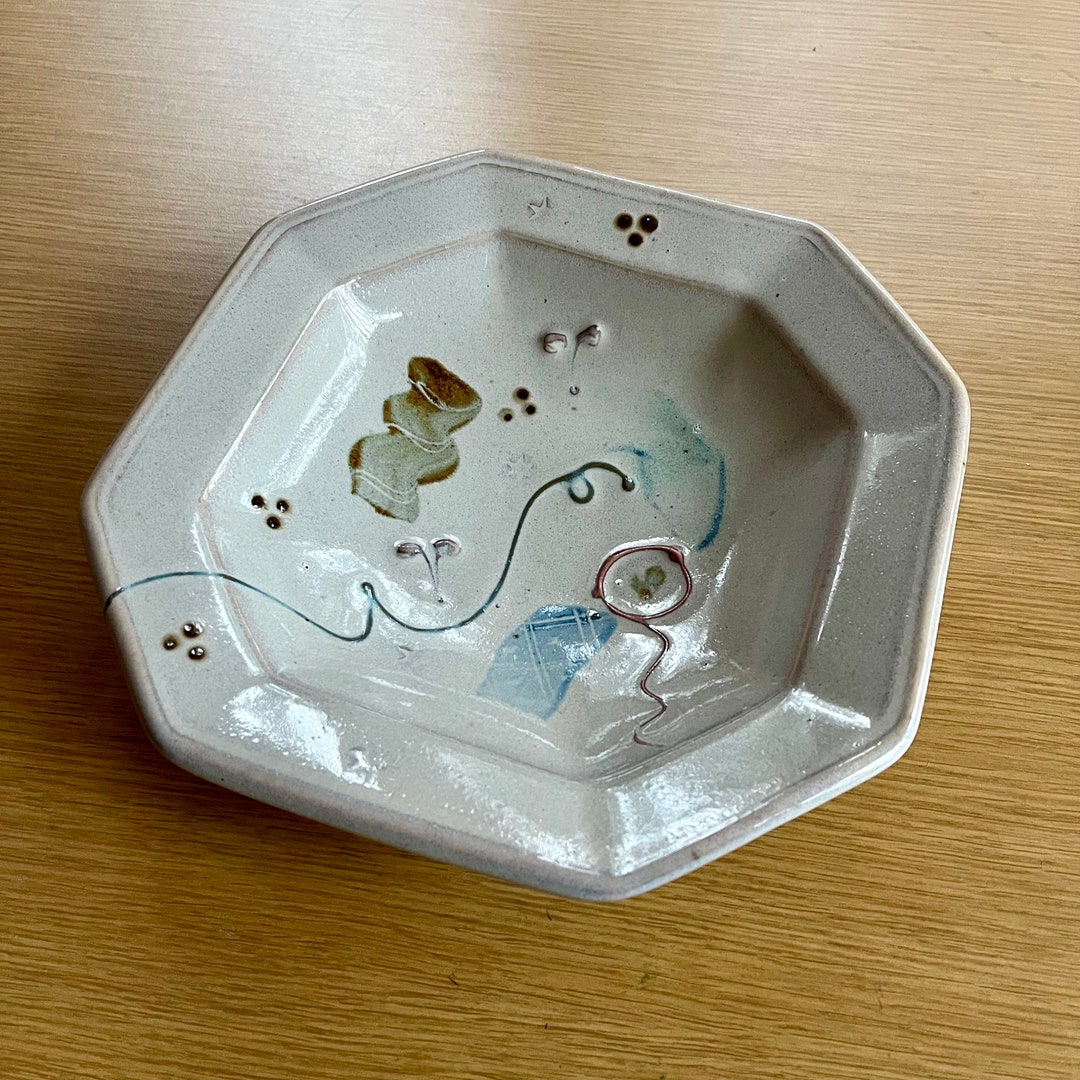 Vintage Jepson Pottery Studio Plate Gray Decorative 9” Bowl, Abstract ...
