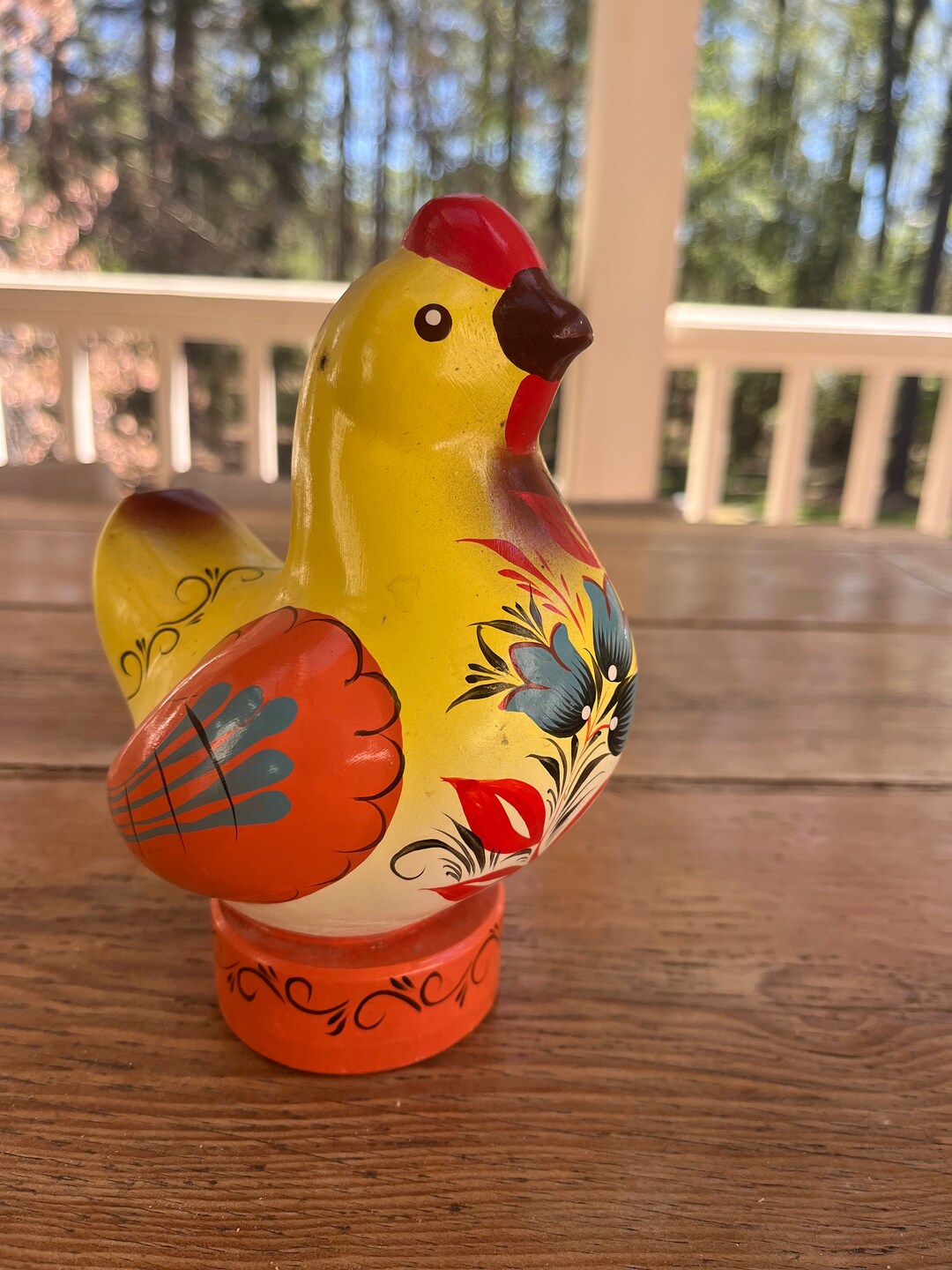 Vintage Russian Hand-painted Chicken 70s - Etsy