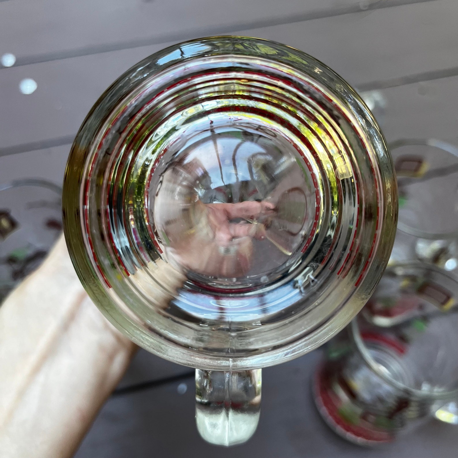 Cool Vintage 1950s Hazel Atlas Glass Beer Mugs With Bbq Theme Print Set ...