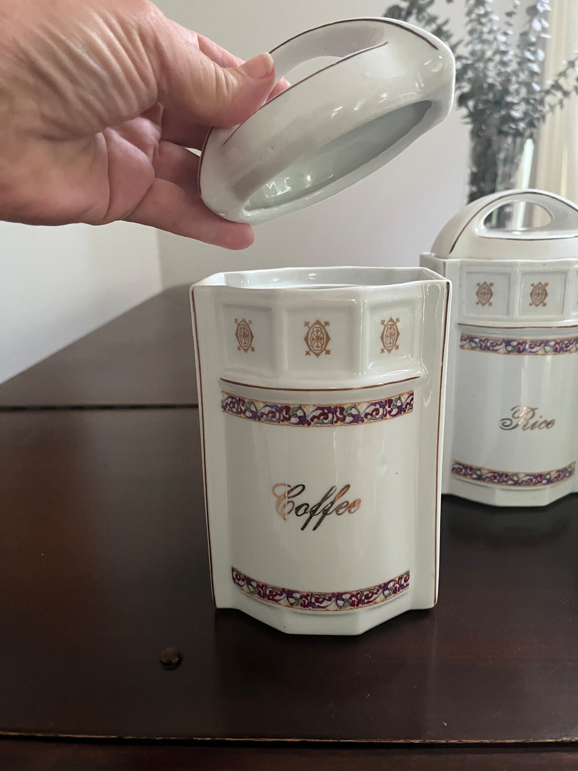 Vintage German Porcelain Kitchen Ingredients Canisters 1930s | Etsy