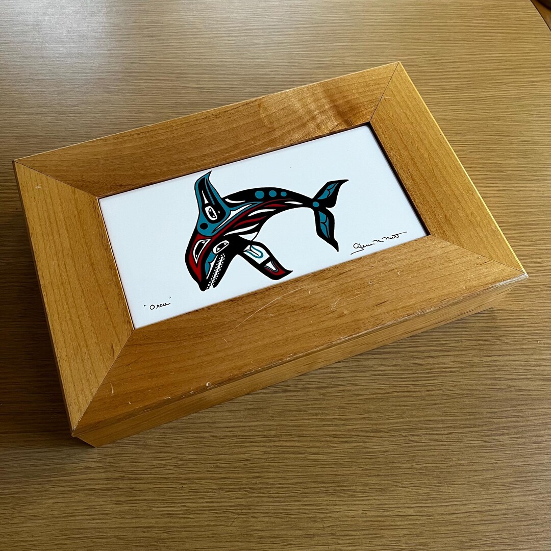 Vintage Glenn Mcnutt Orca Ceramic Tile Wooden Box - Etsy