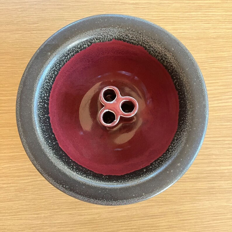 Vintage SMP Smoky Mountain Pottery Olive or Flower Frog Glazed Ceramic ...