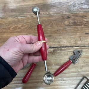 Vintage Kitchen Red Handle Kitchen Tools - Set of 5 - Etsy