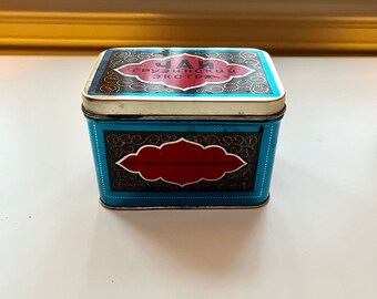 Rare Tiny Antique Tea Tin W Asian Scenes Pretty Patina Small Vintage ...