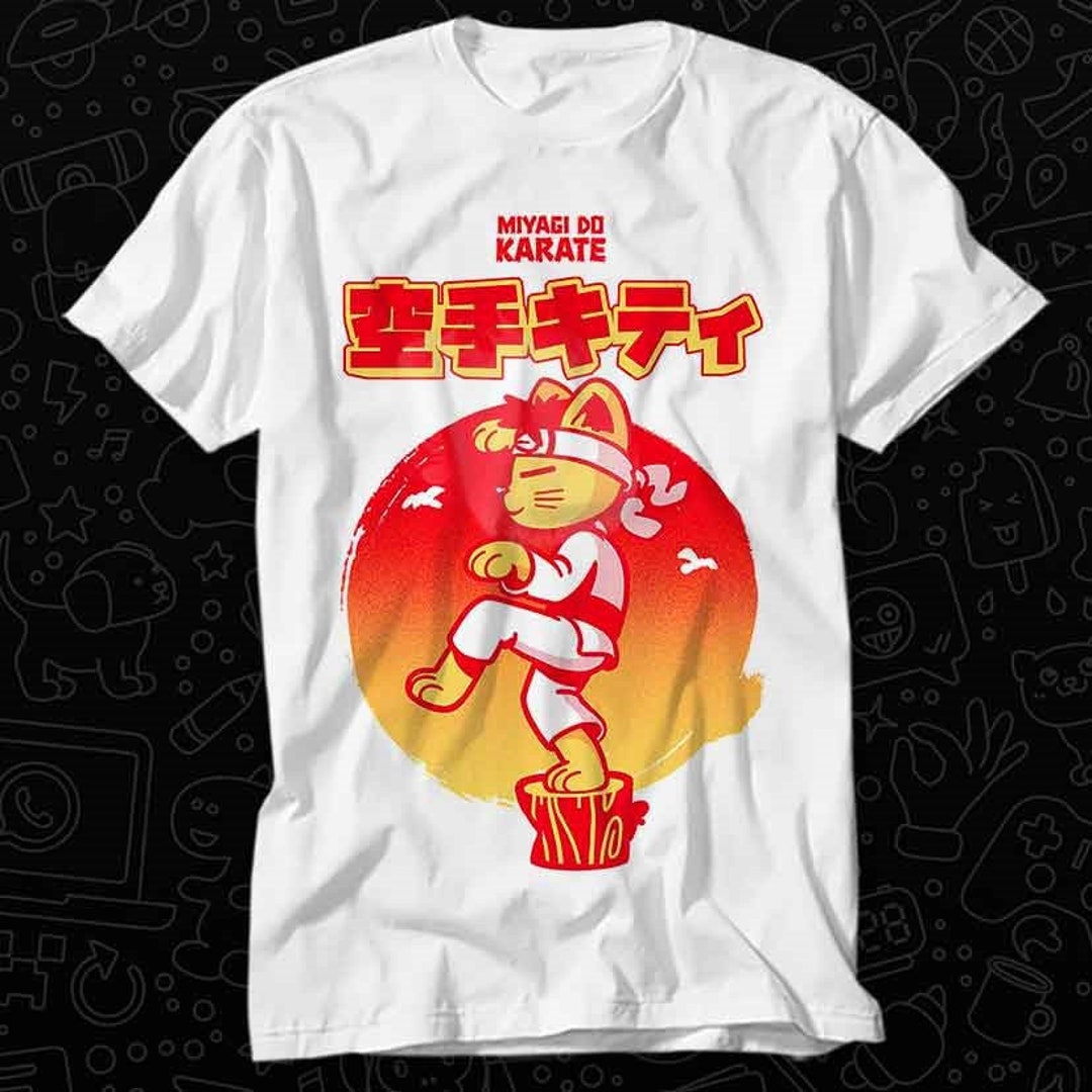 Karate Kid Miyagi Do Cat Kitty Kitten T Shirt Gift for Womens Mens ...